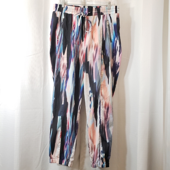 bebe | Pants & Jumpsuits | Large Bebe Blue Pink Color Splash ...